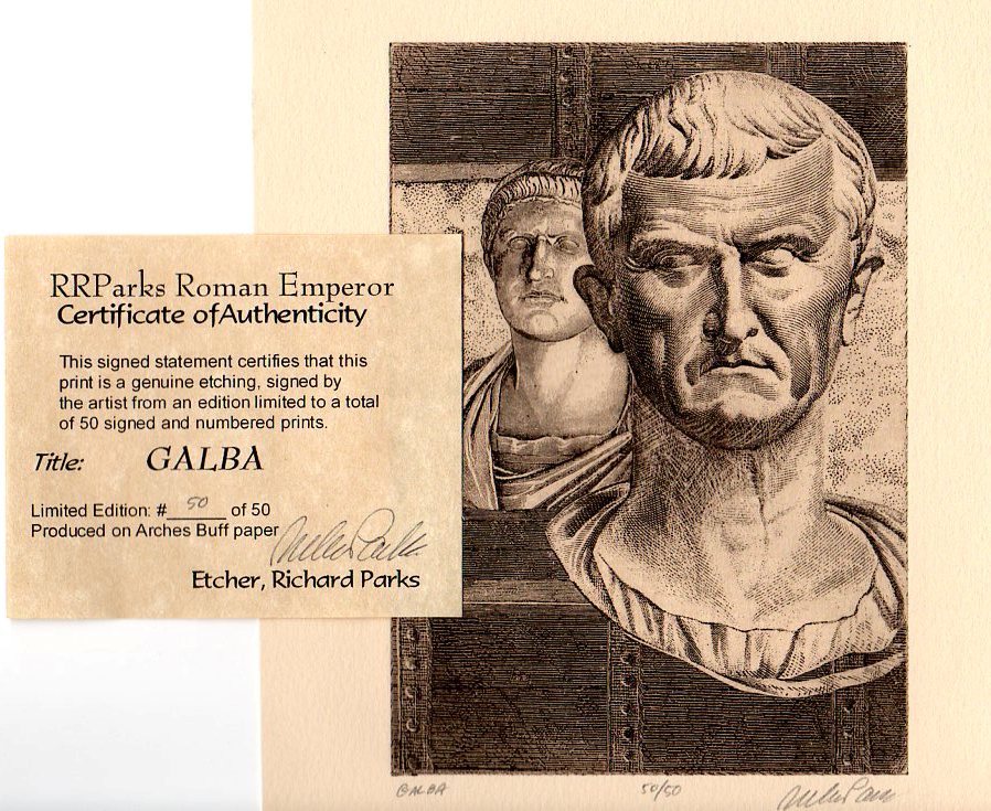 GALBA ROMAN Emperor Limited Edition Etching Portrait Fine Art Print | eBay